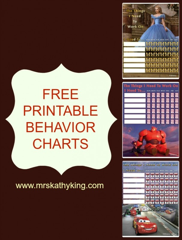 ‘FREE PRINTABLE BEHAVIOR CHARTS | Mrs. Kathy King CEO of Tiara Marketing