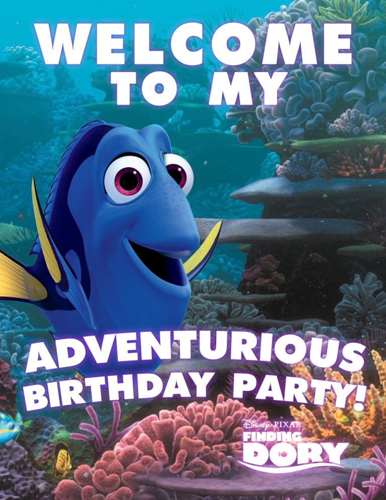FREE Printable FINDING DORY BIRTHDAY PARTY DECORATIONS #FINDINGDORY ...