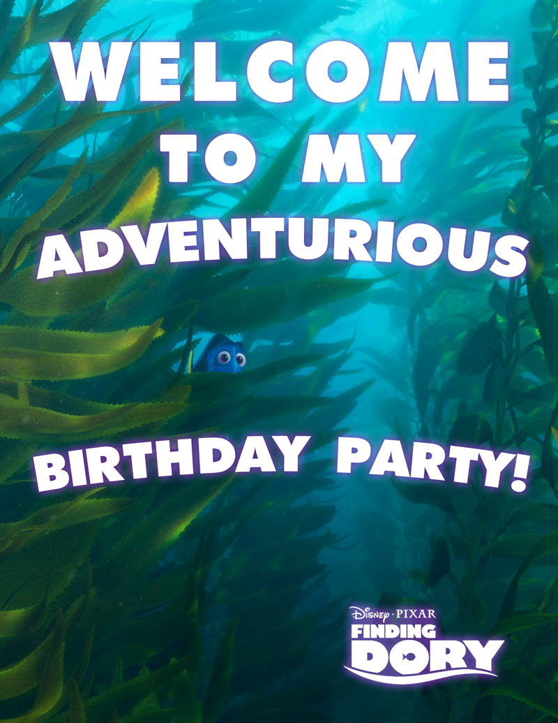 FREE Printable FINDING DORY BIRTHDAY PARTY DECORATIONS #FINDINGDORY ...