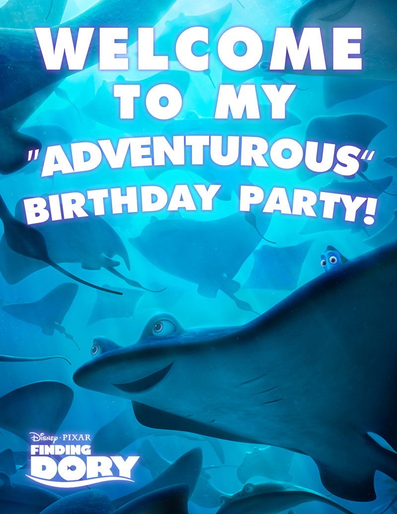 FREE Printable FINDING DORY BIRTHDAY PARTY DECORATIONS #FINDINGDORY ...