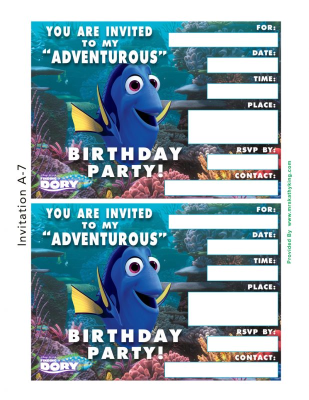 FREE Printable FINDING DORY BIRTHDAY PARTY DECORATIONS #FINDINGDORY ...