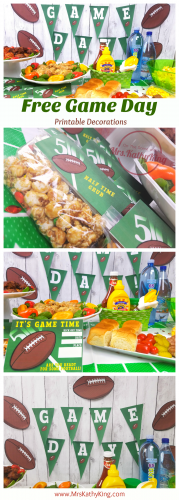 FREE GAME DAY PARTY PRINTABLE DECORATION PACK! | Mrs. Kathy King CEO of ...