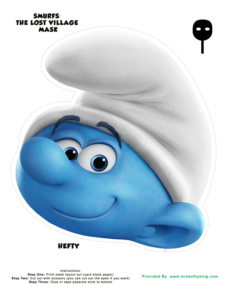 8 Free Printable Smurfs: The Lost Village Mask for Kids | Mrs. Kathy ...