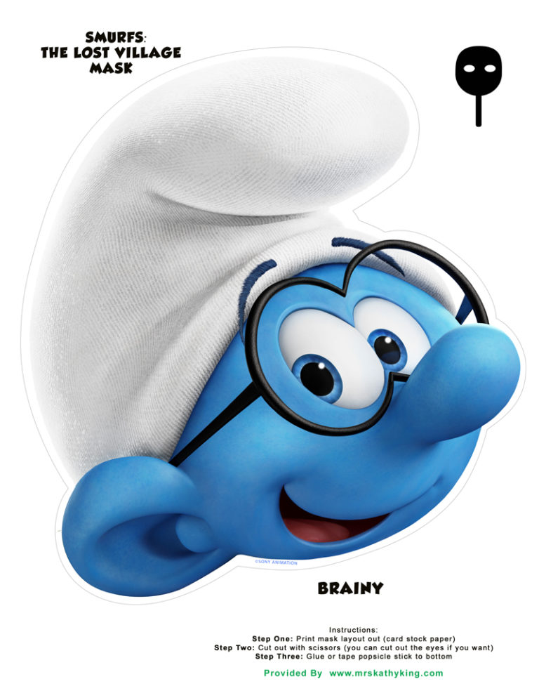 8 Free Printable Smurfs: The Lost Village Mask for Kids | Mrs. Kathy ...