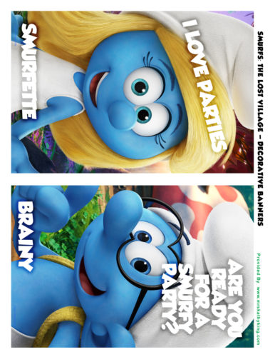 Smurfs: The Lost Village Party Ideas Free Printable Party Decorations ...