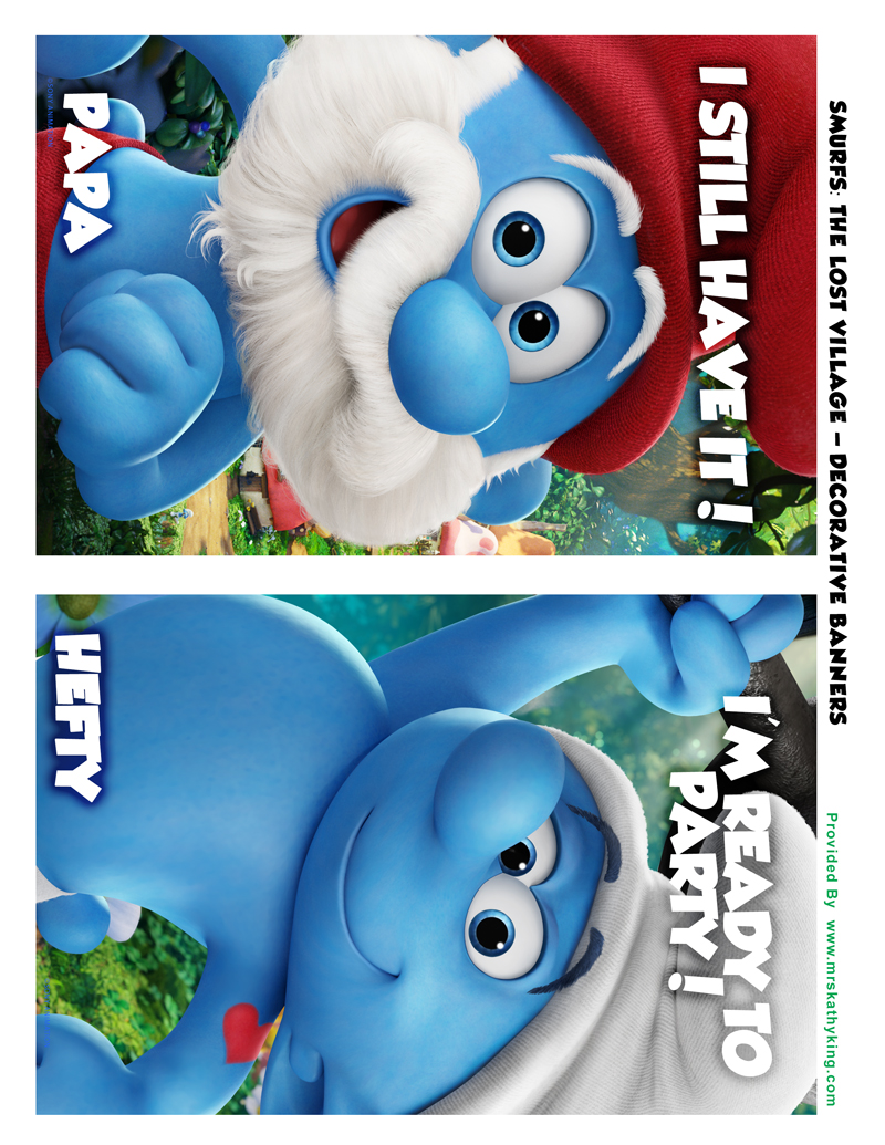 Smurfs: The Lost Village Party Ideas Free Printable Party Decorations ...