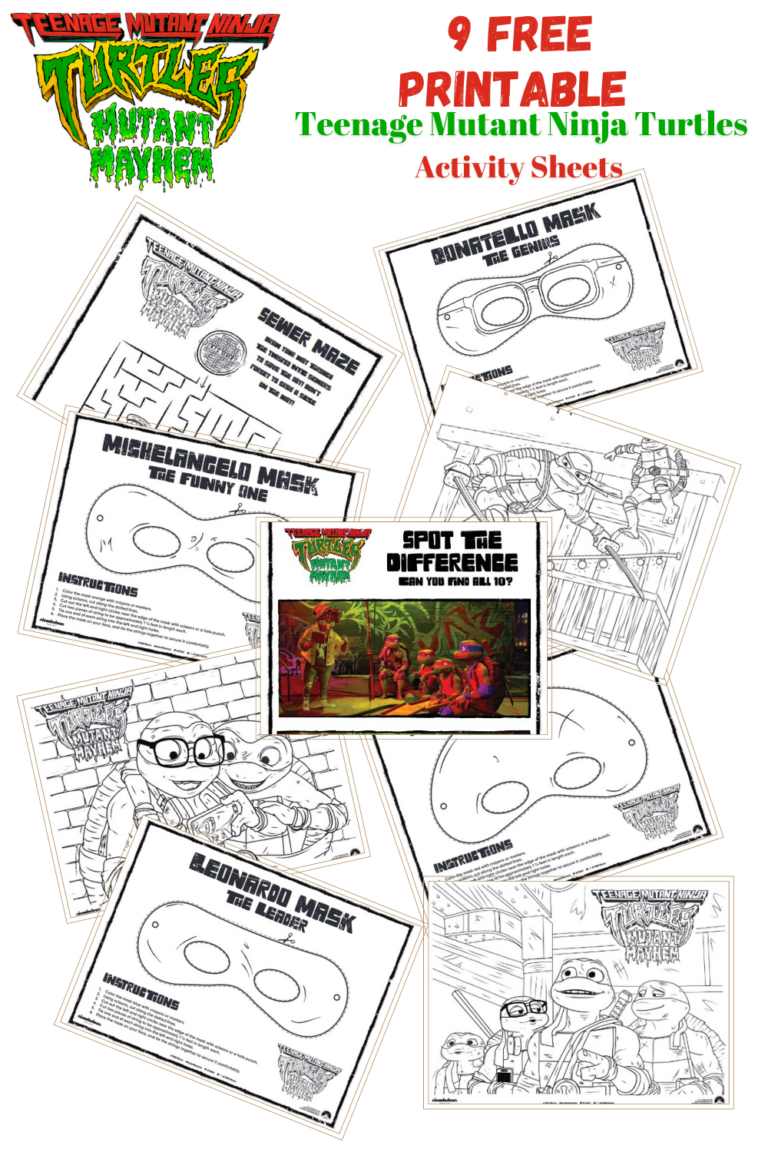 9 Free TEENAGE MUTANT NINJA TURTLES: MUTANT MAYHEM Printable Activity ...