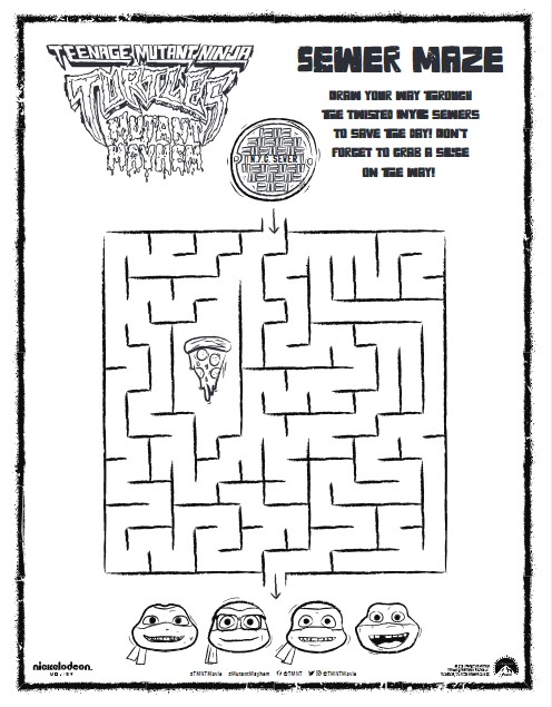 9 Free TEENAGE MUTANT NINJA TURTLES: MUTANT MAYHEM Printable Activity ...